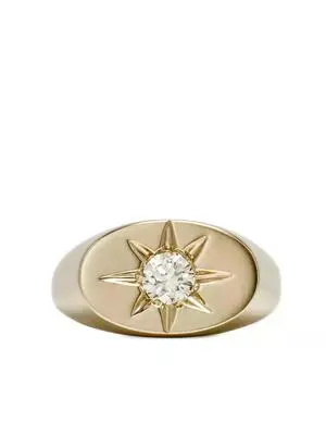 Jacquie Aiche 14k Yellow Starburst Diamond Ring - Gold