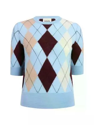 Khaite Anders Argyle Sweater - Blue