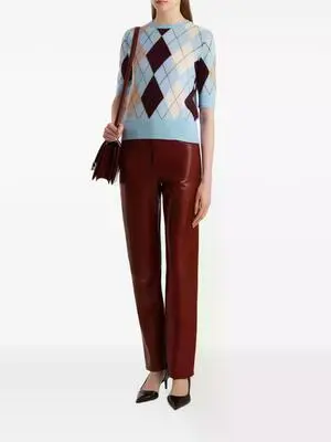 Khaite Anders Argyle Sweater - Blue