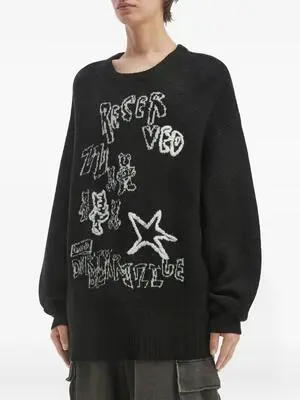 Izzue Graphic-print Crew-neck Sweater