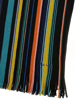 Paul Smith Striped Fringed Scarf
