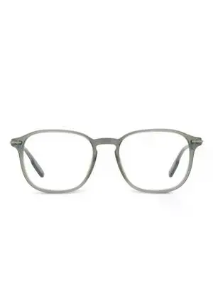 Zegna Keyhole Bridge Square Frame Glasses - Grey