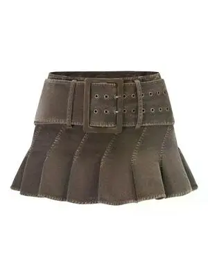 OUDE WAAG Belted Pleated Mini Skirt