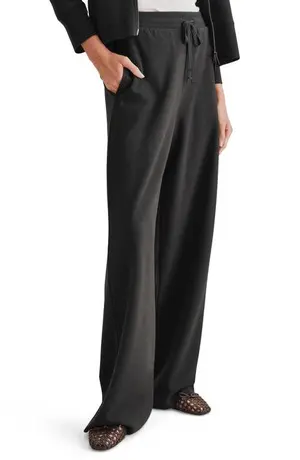 Splendid Winslow Tie Waist Wide Leg Sweatpants - Black