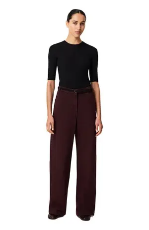 Another Tomorrow Wide Leg Workwear Pant