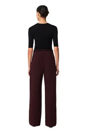 Another Tomorrow Wide Leg Workwear Pant
