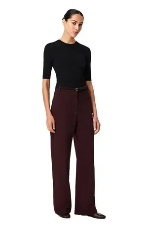 Another Tomorrow Wide Leg Workwear Pant