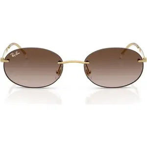 Ray-ban 54mm Gradient Rimless Oval Sunglasses - Arista/gradient Brown
