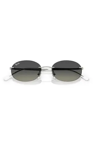 Ray-ban 54mm Gradient Rimless Oval Sunglasses - Silver/grey Gradient