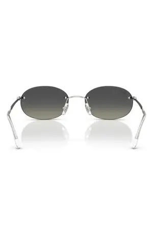 Ray-ban 54mm Gradient Rimless Oval Sunglasses - Silver/grey Gradient