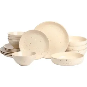 STONE + LAIN Lauren Stoneware 16-piece Dinnerware Set - Beige