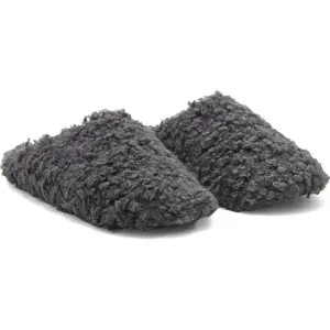 Mango Faux Shearling Slipper - Charcoal