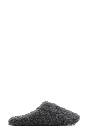 Mango Faux Shearling Slipper - Charcoal