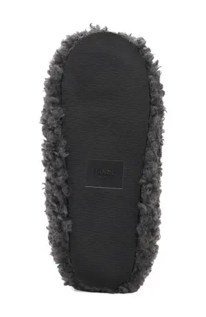 Mango Faux Shearling Slipper - Charcoal