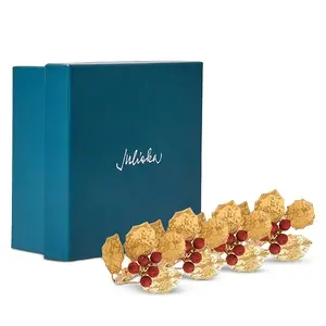 JULISKA Forest Walk Holly Winter Berries Napkin Rings, Set Of 4 - Multi