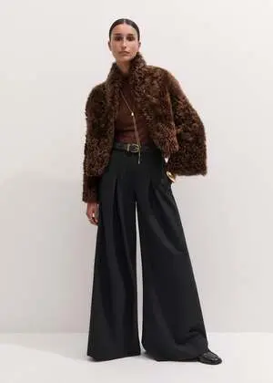 ME+EM Luxe Shearling Evening Crop Jacket