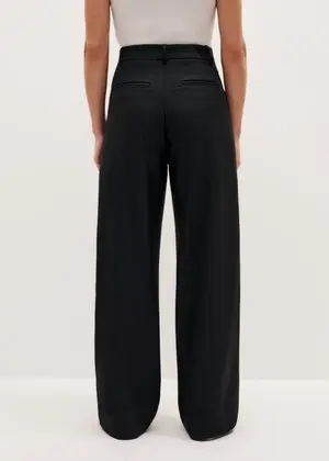 ME+EM Contrast Side Stripe Relaxed Pant - Black