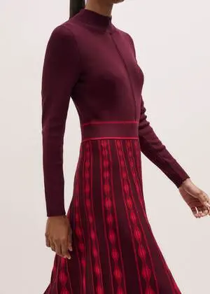 ME+EM Jacquard Half Zip Knit Maxi Dress