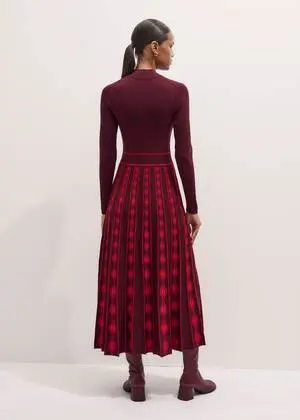 ME+EM Jacquard Half Zip Knit Maxi Dress