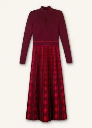 ME+EM Jacquard Half Zip Knit Maxi Dress