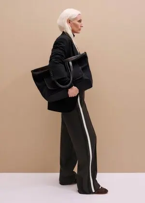 ME+EM Contrast Side Stripe Relaxed Pant - Mole