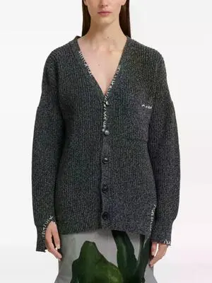 Marni V-neck Logo-embroidered Cardigan
