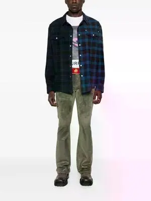 PURPLE BRAND Colour-block Plaid Shirt
