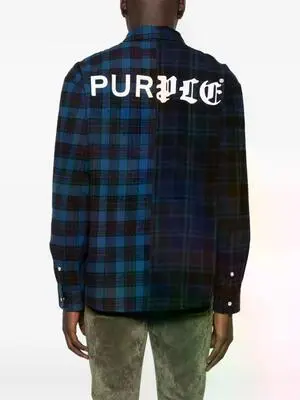 PURPLE BRAND Colour-block Plaid Shirt