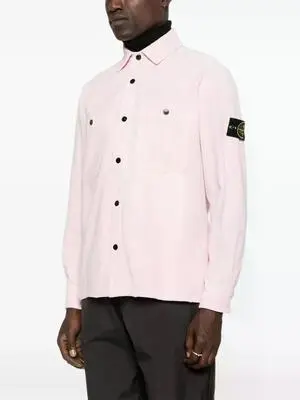Stone Island Corduroy Patch-pocket Shirt - Pink