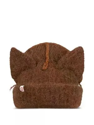 CHARLES JEFFREY Cat-ear Beanie - Brown