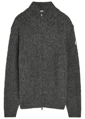 Moncler Ribbed Alpaca-blend Cardigan