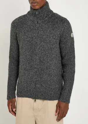 Moncler Ribbed Alpaca-blend Cardigan