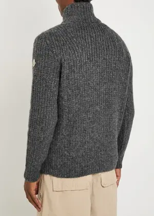 Moncler Ribbed Alpaca-blend Cardigan