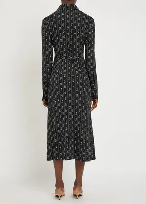 Tory Burch Patterned Stretch-jersey Midi Shirt Dress