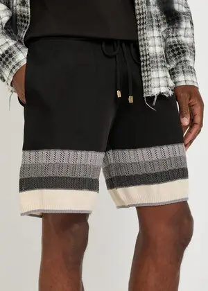 Amiri Striped Fine-knit Shorts