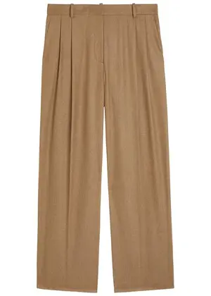 Women's Pleated Wool-Blend Pants