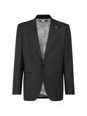BILLIONAIRE Gessato Pinstripe Single-breasted Blazer Black