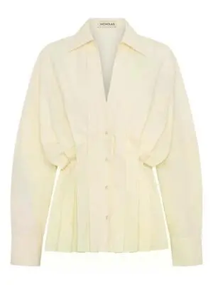 NICHOLAS Pleated Shirt - Neutrals