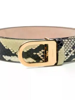 Khaite Snakeskin-effect Buckled Belt