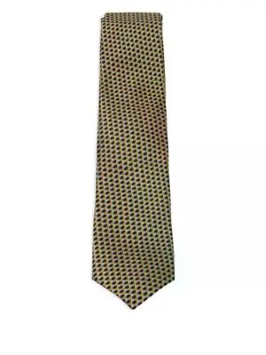 Zegna Zegna Geometric-Pattern Neck Tie Yellow