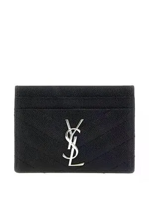 Saint Laurent Cassandre-plaque Card Holder Black