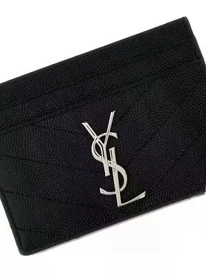 Saint Laurent Cassandre-plaque Card Holder - Black