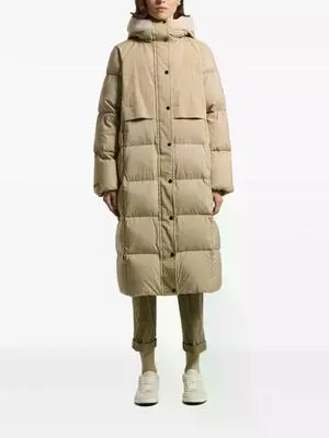 Peserico Hooded Quilted Down Coat - Neutrals
