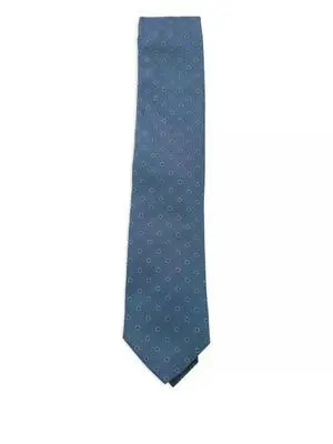 Zegna Floral-pattern Neck Tie - Blue