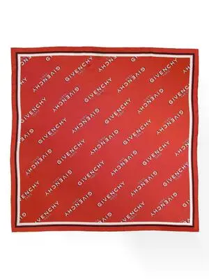 Givenchy Logo-lettering Silk Scarf - Red