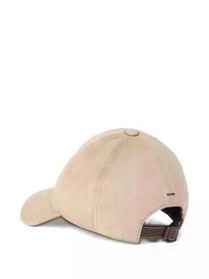 Brunello Cucinelli Embroidered Suede Baseball Cap - Neutrals
