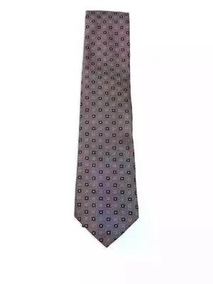 Zegna Geometric-Patterned Neck Tie Pi1 Light Pink