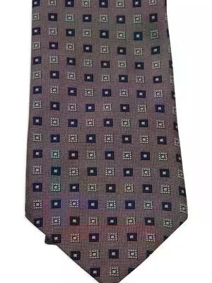Zegna Geometric-patterned Neck Tie - Pi1 Light Pink