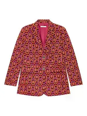 Malìparmi Geometric-print Single-breasted Blazer