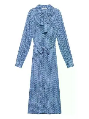 Malìparmi Geometric-print Belted Midi Dress